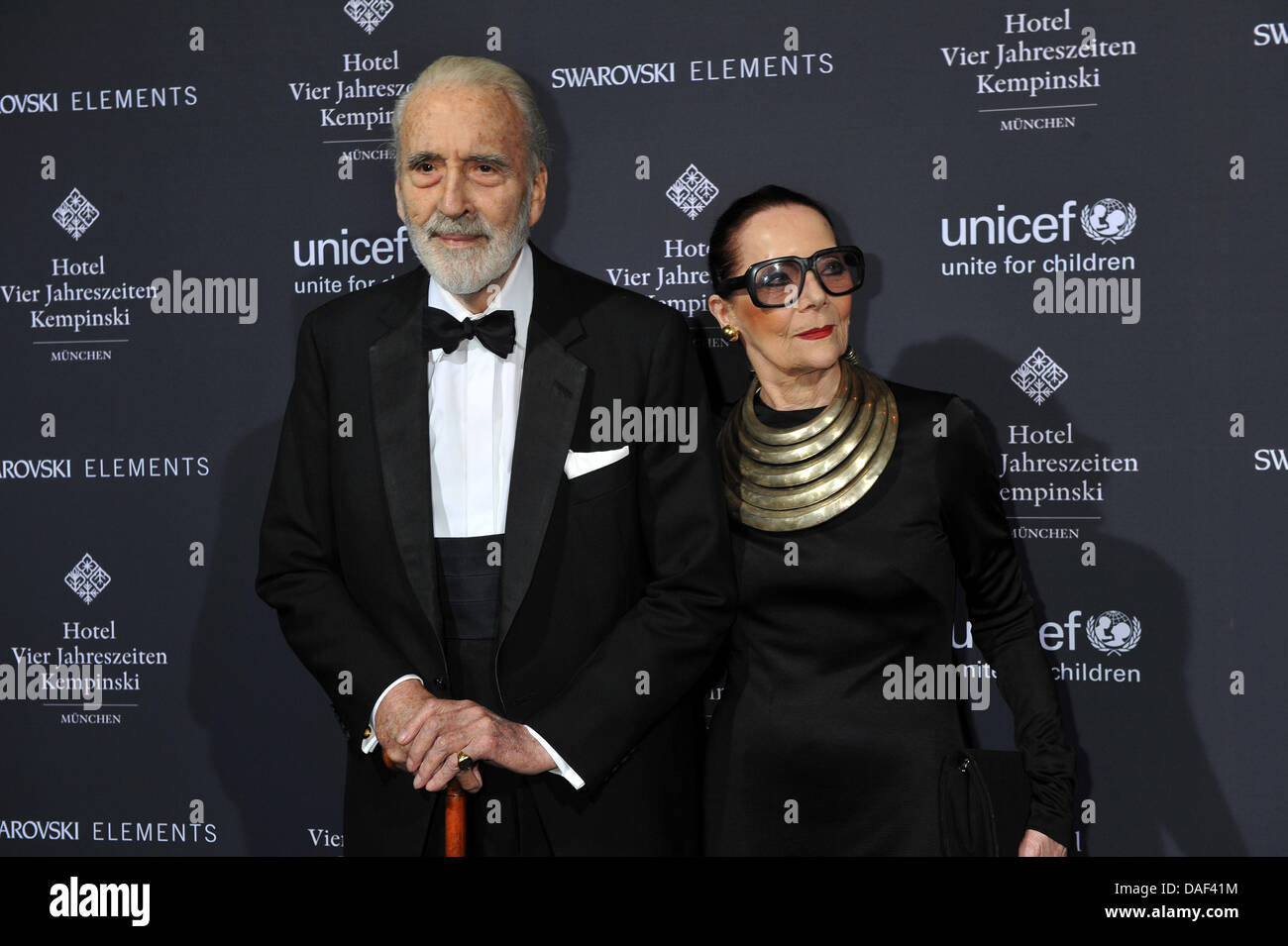 The British actor Christopher Lee and his wife Birgit 'Gitte' Lee ...