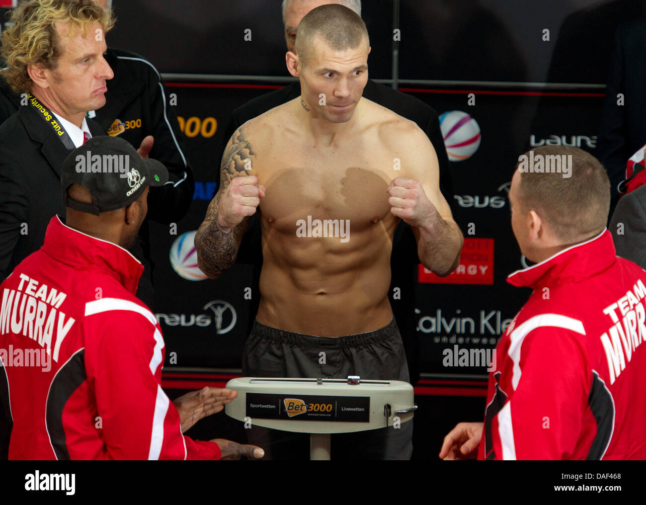 British boxer Martin Murray attends the official weighing in Mannheim ...