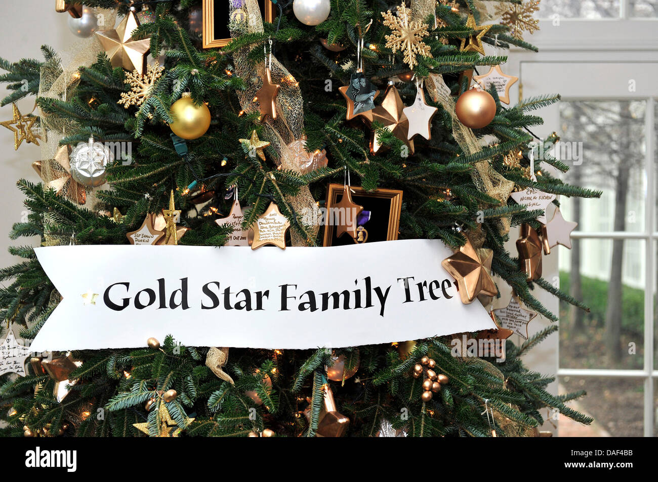 On the East Landing of the White House, the Gold Star Families Tree ...