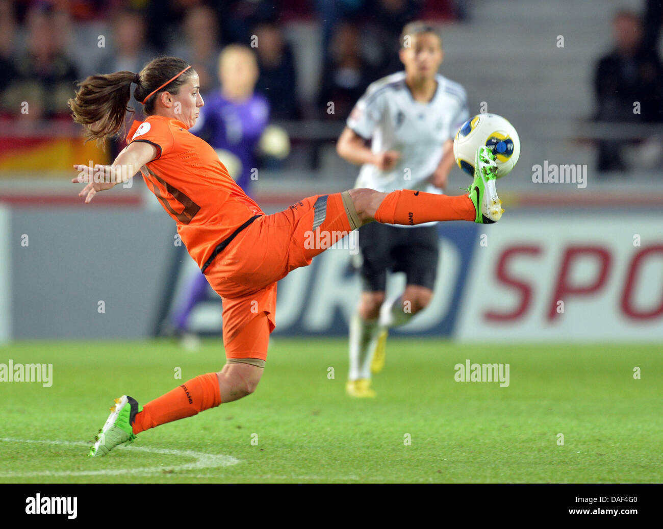 Danielle van de Donk of the Netherlands in action during the UEFA Women ...