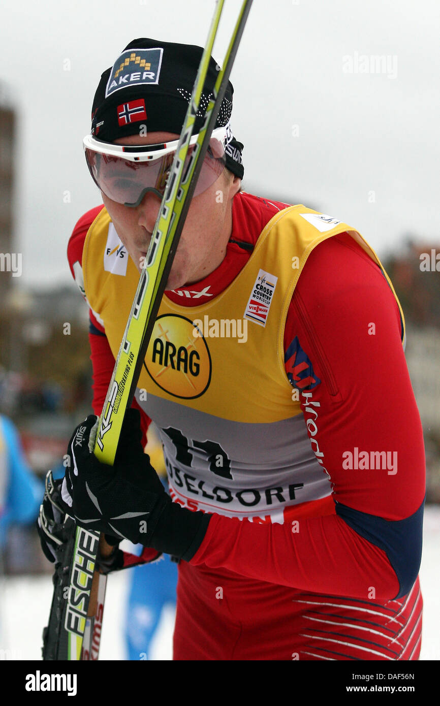 Norwegian athlete Ola Vigen Hattestad celebrates his victory of the men ...