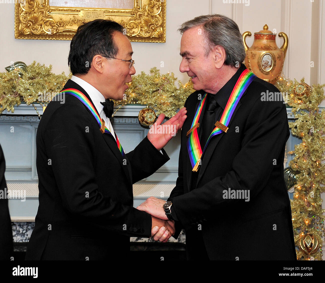 Yo-Yo Ma, left and Neil Diamond, right, two of the five recipients of ...