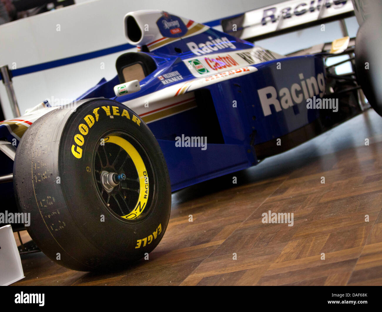 A Williams F1 Formual One racecar stands on the floor at Frankfurt ...