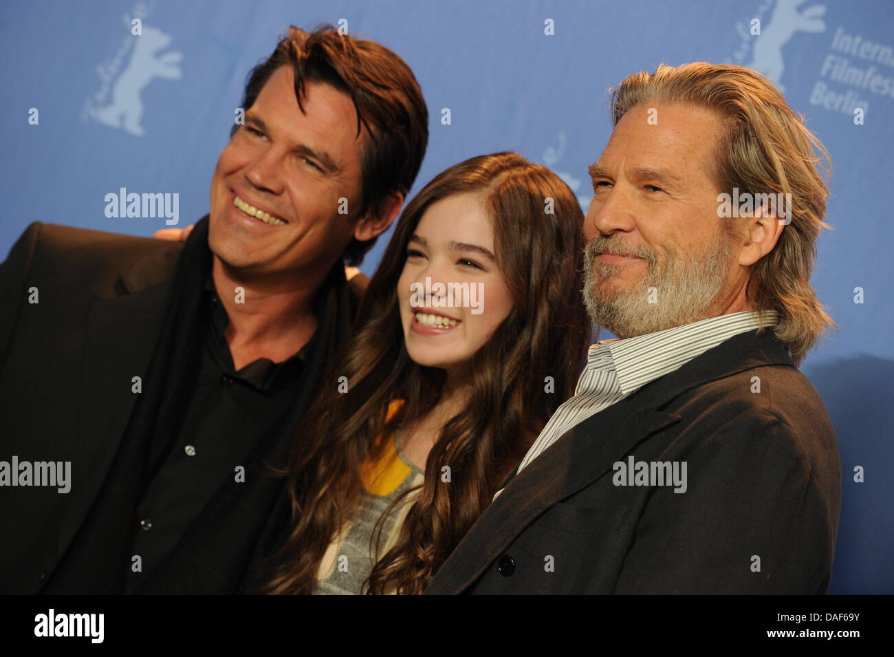 US actors Josh Brolin (L-R), Hailee Steinfeld and Jeff Bridges pose at ...