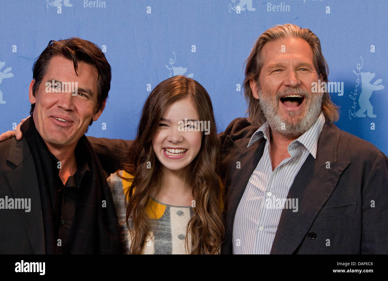 US actors Josh Brolin (L), Hailee Steinfeld (C) and Jeff Bridges (R ...