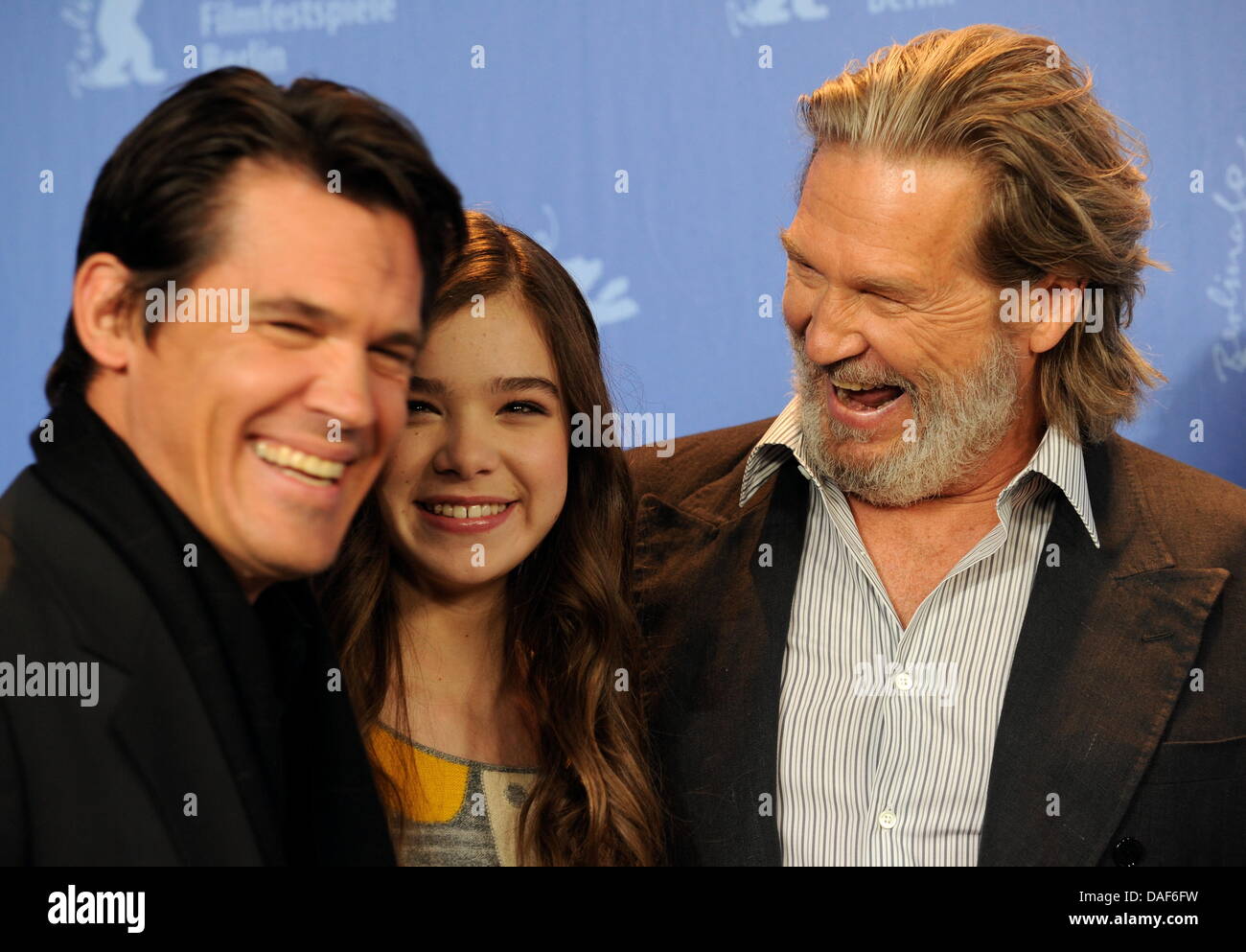 US actors Josh Brolin (L-R), Hailee Steinfeld and Jeff Bridges attend ...