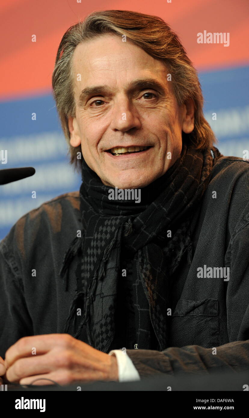 British actor Jeremy Irons poses during the press conference for the ...