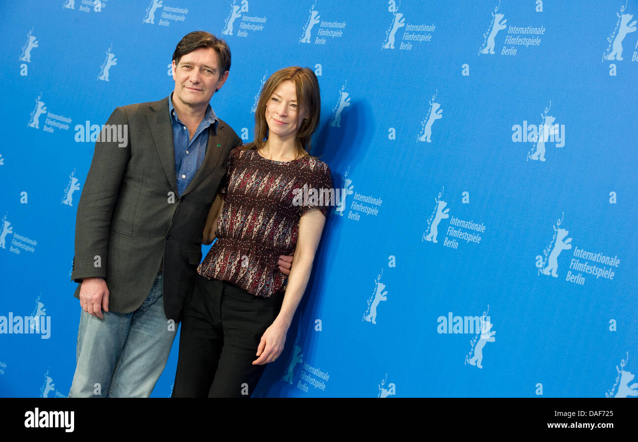 French actor Pierre Bokma (L) and German actress Jenny Schily pose at a ...