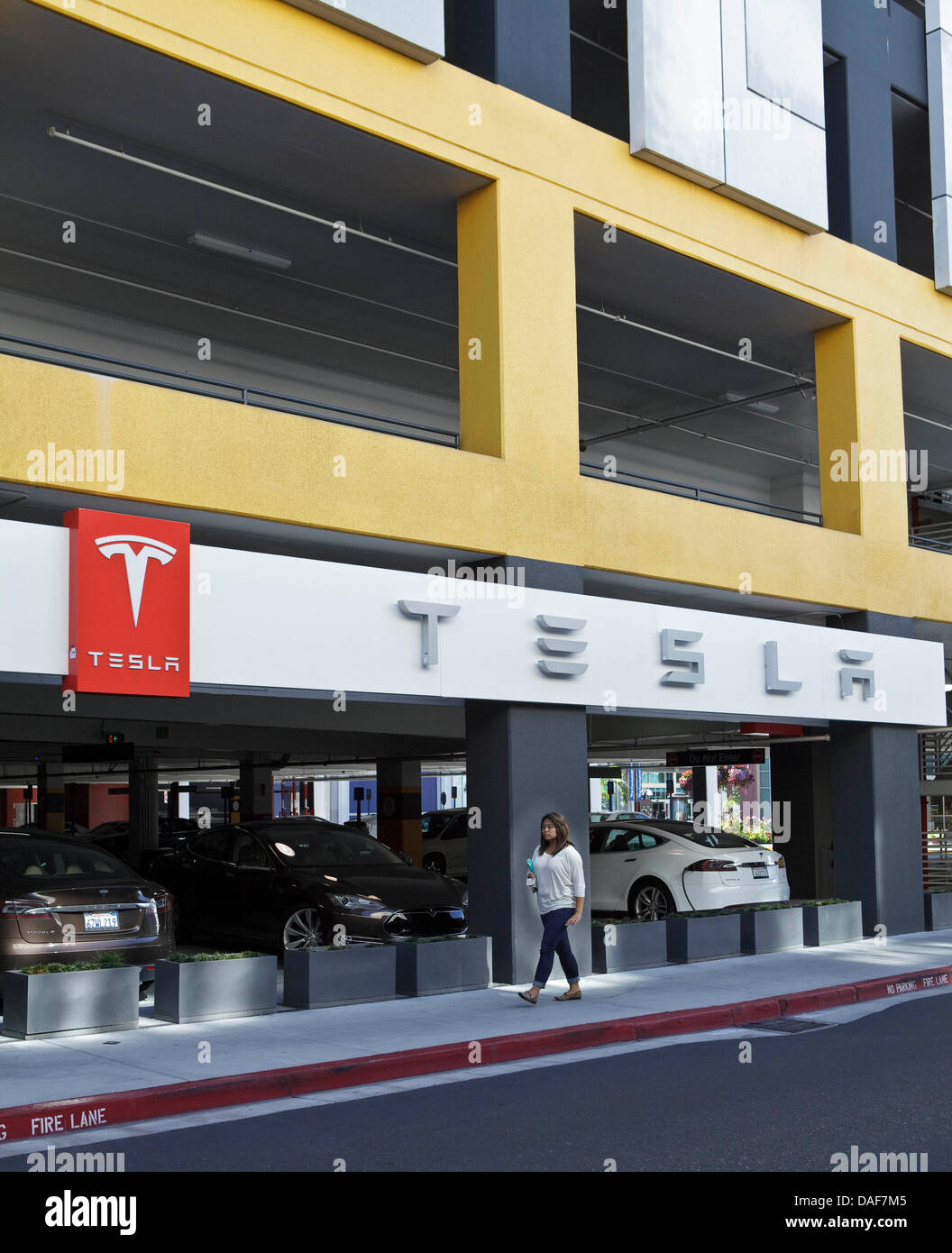 July 11, 2013 - San Jose, California, U.S. - The Tesla charging station ...