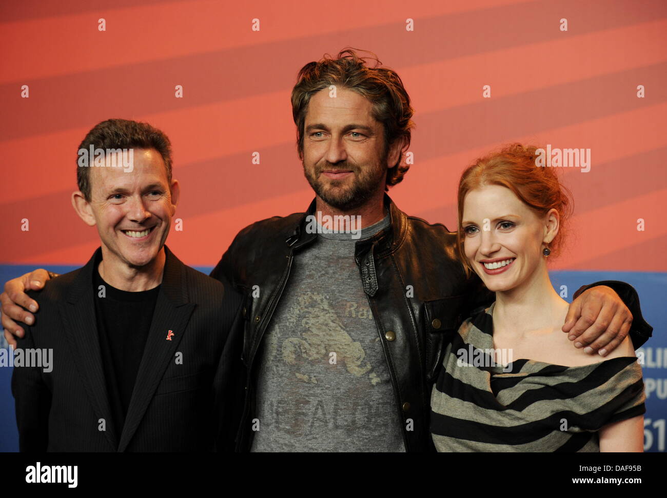 US script writer John Logan (L-R), Scottish actor Gerard Butler and US ...