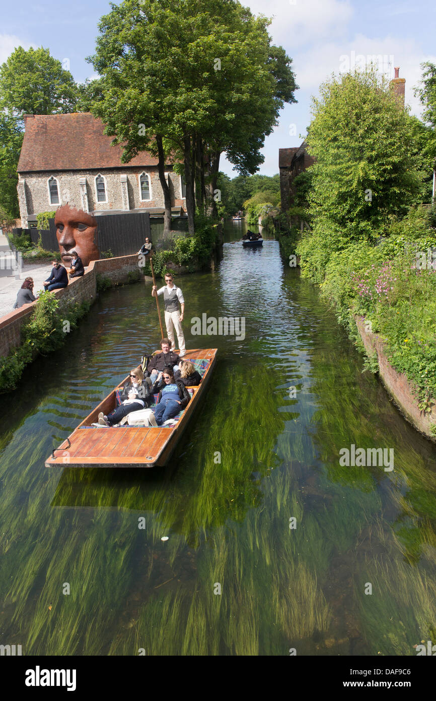 Punt on River Stour Canterbury, Kent Stock Photo - Alamy