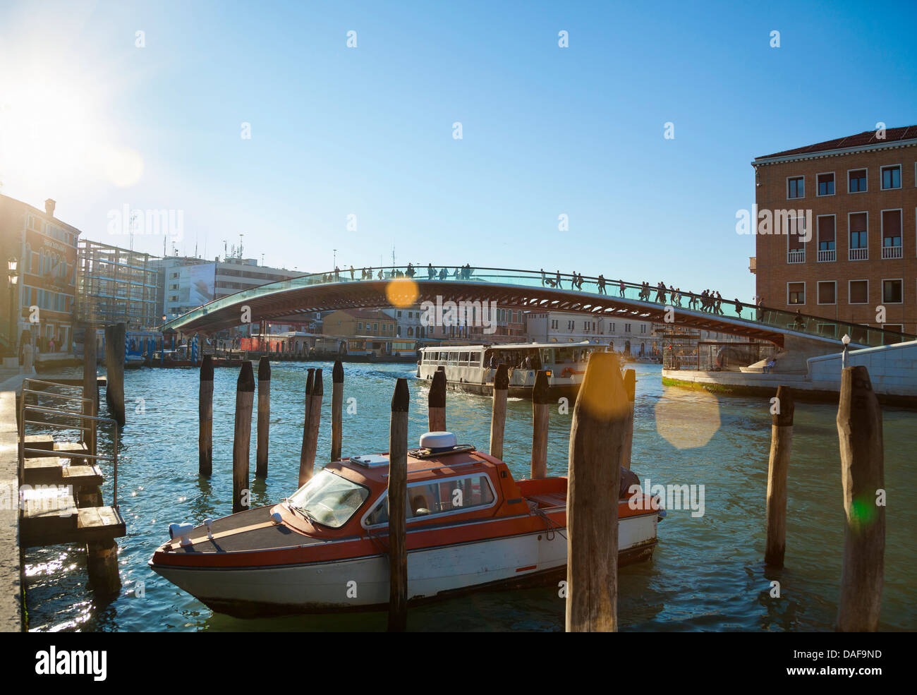 Italy, Venice, Modern Constitution bridge on Canal Grande Stock Photo ...