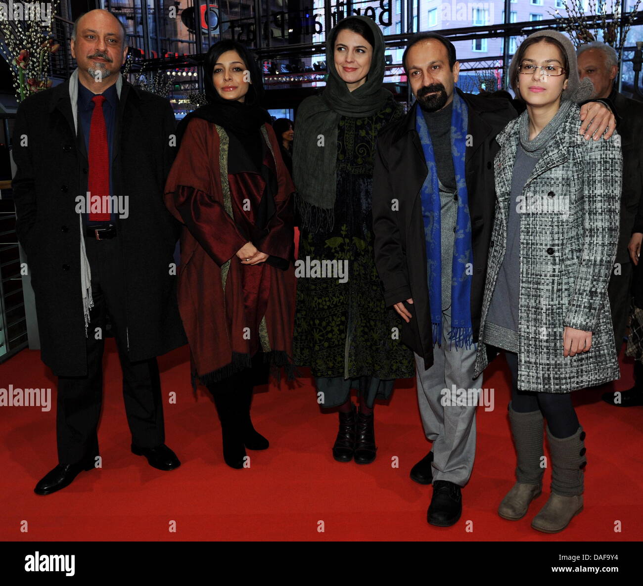 Iranian actor Babak Karimi (L-R), Iranian actress Sareh Bayat, Iranian ...