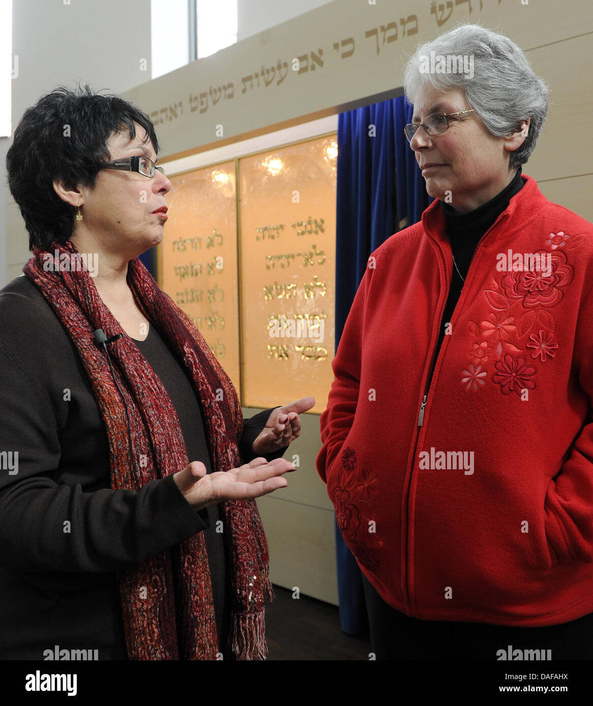 Communal chairwoman Rachel Dohme (L) and Rabbi Irit Shillor stand in ...