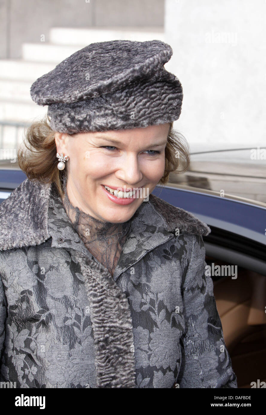Princess Mathilde of Belgium attends a Eucharist mass commemorating ...