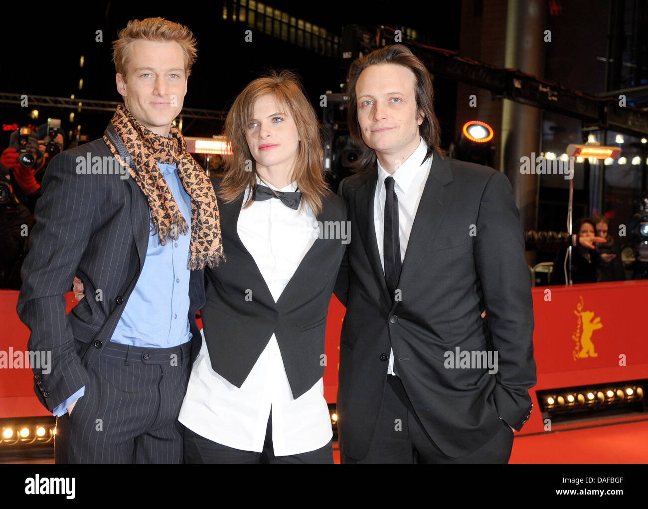 German actors Alexander Fehling (L-R), Lena Lauzemis and August Diehl ...