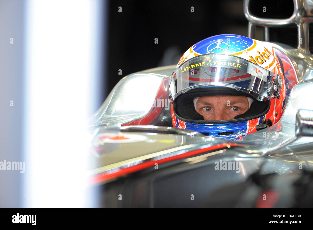 British Formula One race driver Jensen Button from McLaren Mercedes is ...