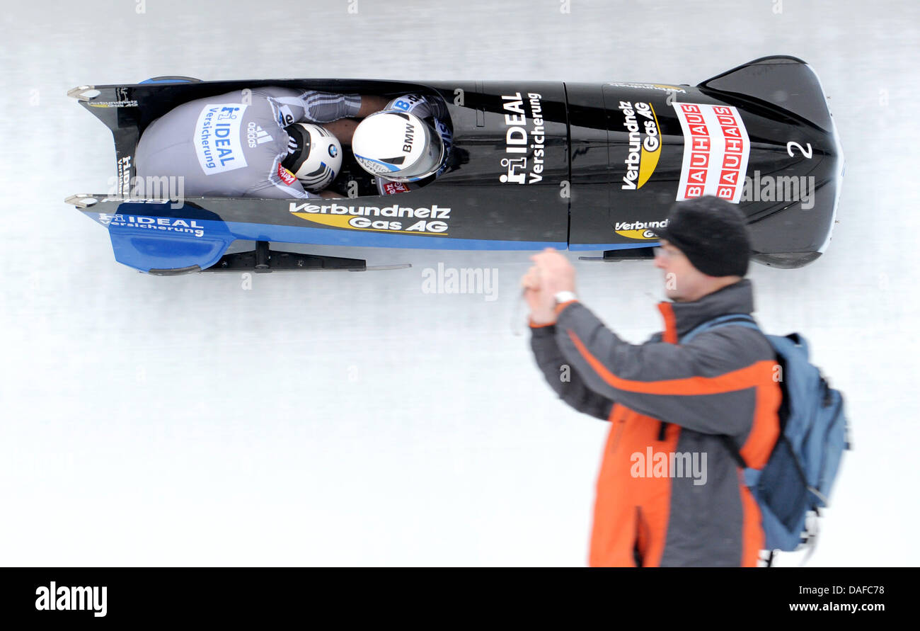 German bob-sleighers Thomas Florschuetz and Kevin Kuske are pictured ...