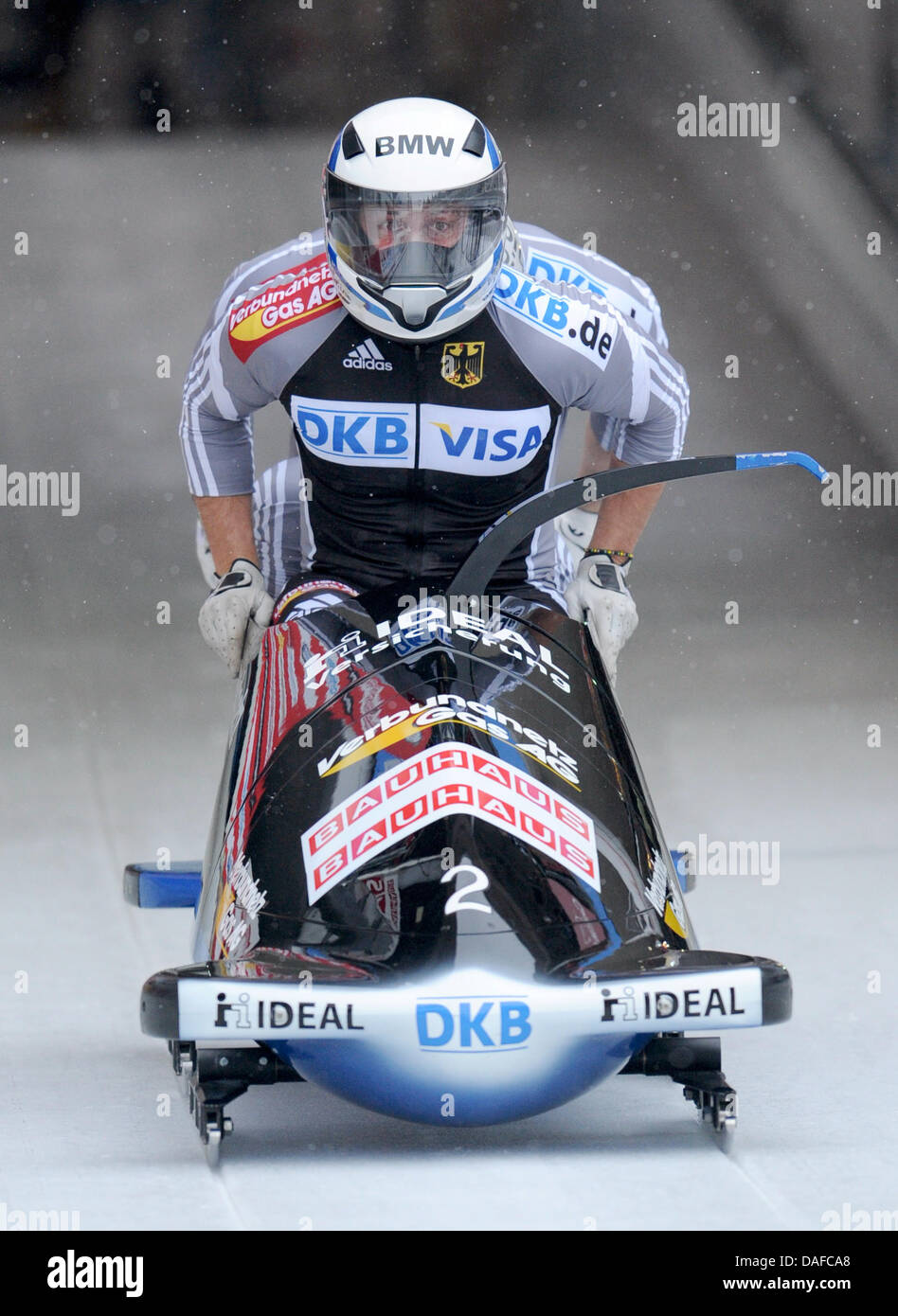 German bob-sleighers Thomas Florschuetz and Kevin Kuske are pictured ...