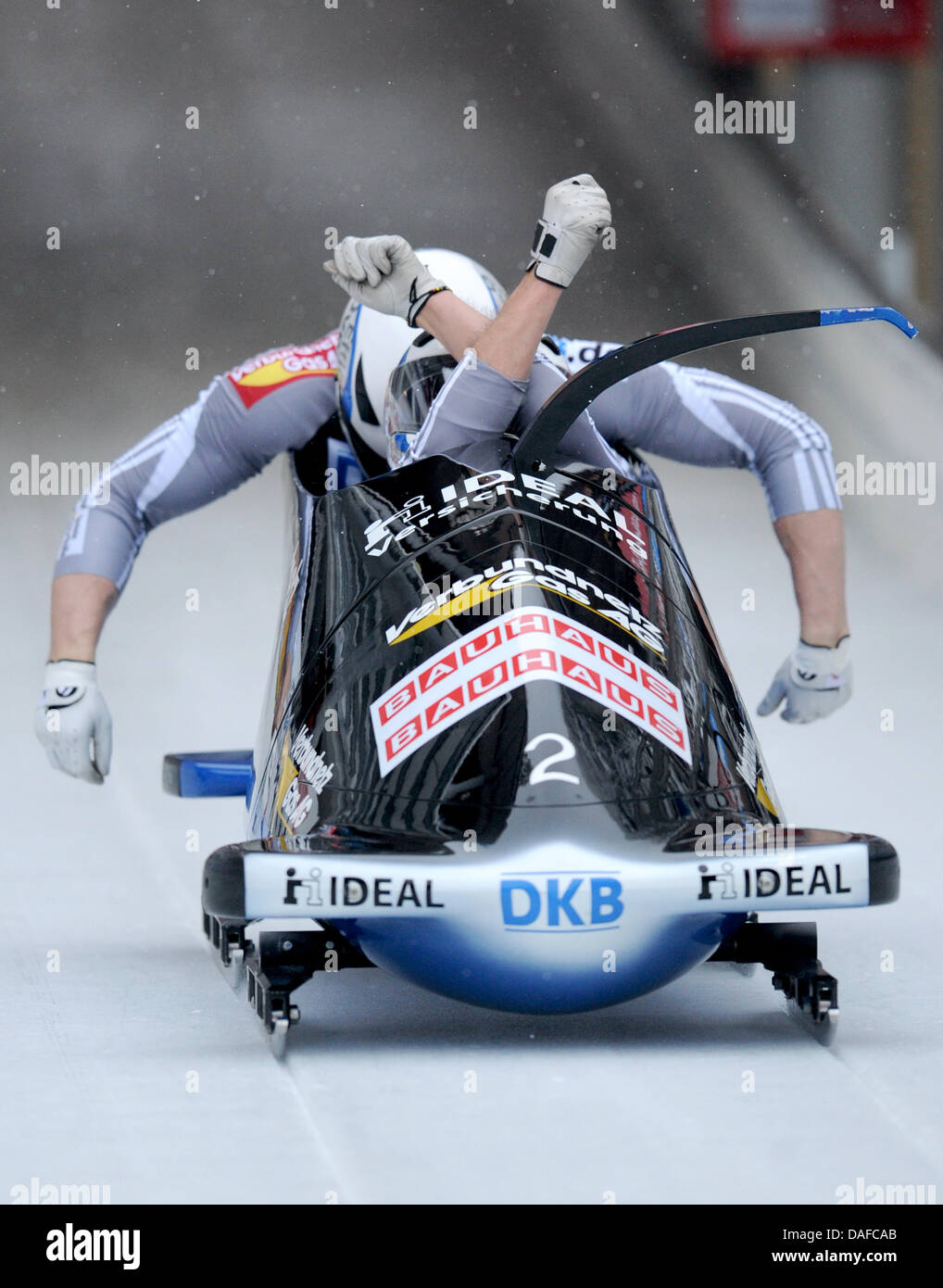 German bob-sleighers Thomas Florschuetz and Kevin Kuske are pictured ...