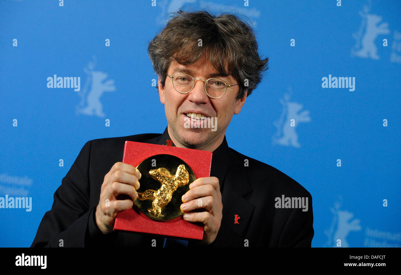 German director Andreas Veiel poses with the Alfred Bauer Prize in ...