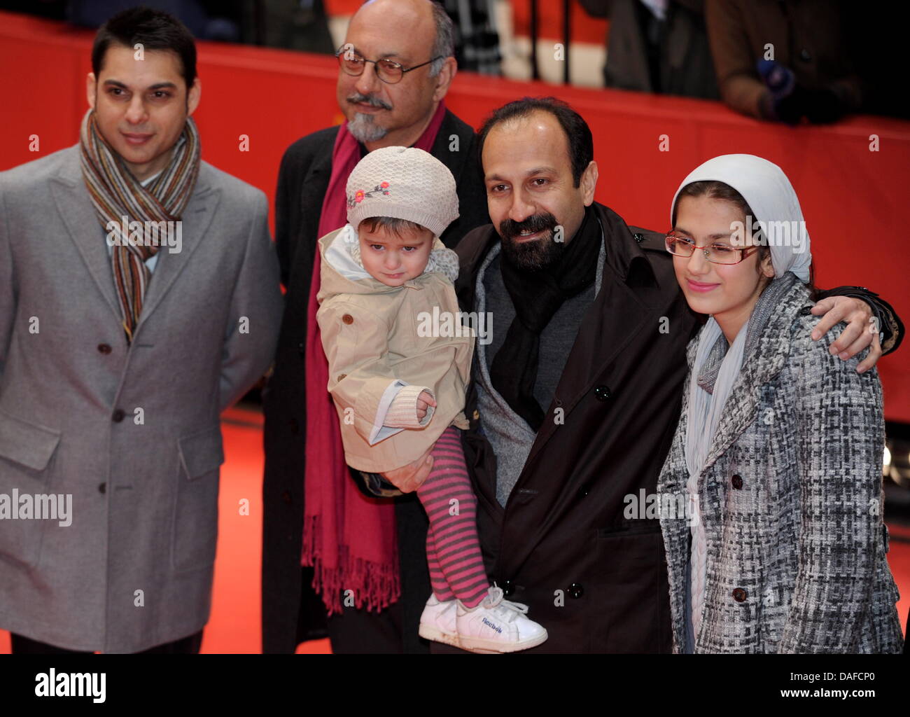 Iranian actors Sarina Farhadi (R), Peyman Moadi (L), director Asghar ...
