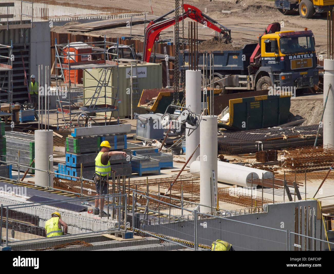 Large building project, the new train station of Breda, the Netherlands ...