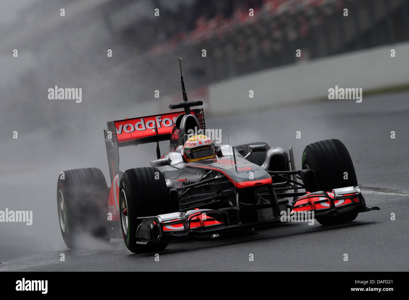 British driver Lewis Hamilton of McLaren Mercedes during test drives on ...