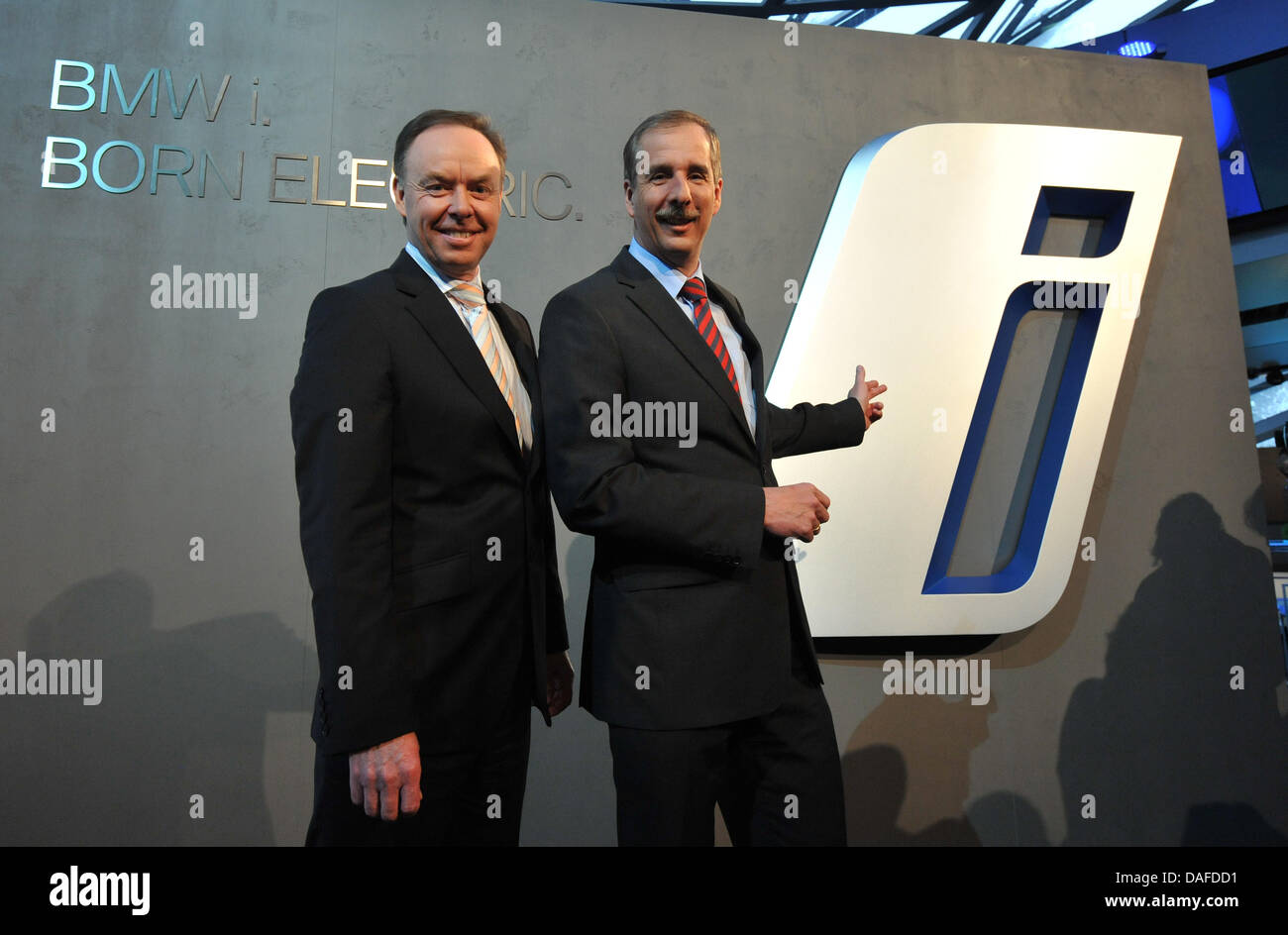 BMW board member Ian Robertson (L) and BMW's head of development Klaus ...