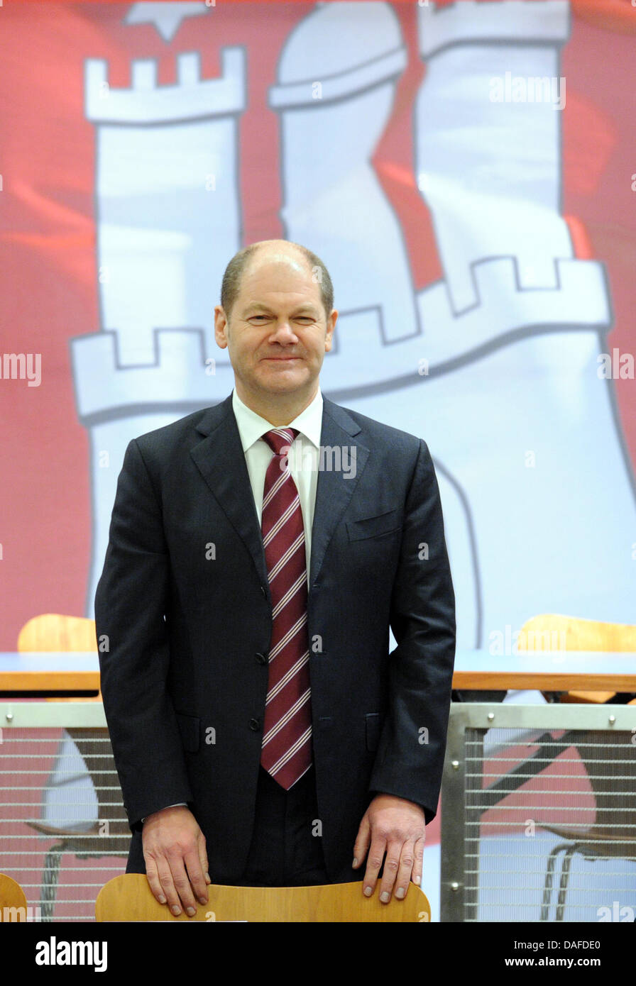 Newly minted Hamburg mayor, Social Democrat Olaf Scholz, enjoys the ...