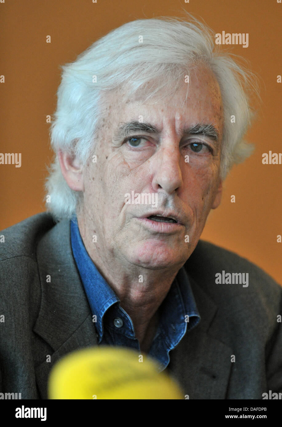 Israeli historian and publisher Moshe Zimmermann speaks during a press ...