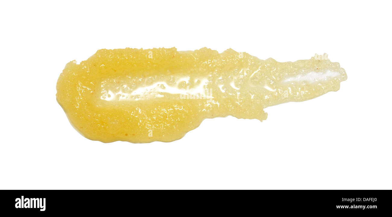 beige yellow body scrub paste cut out onto a white background Stock ...