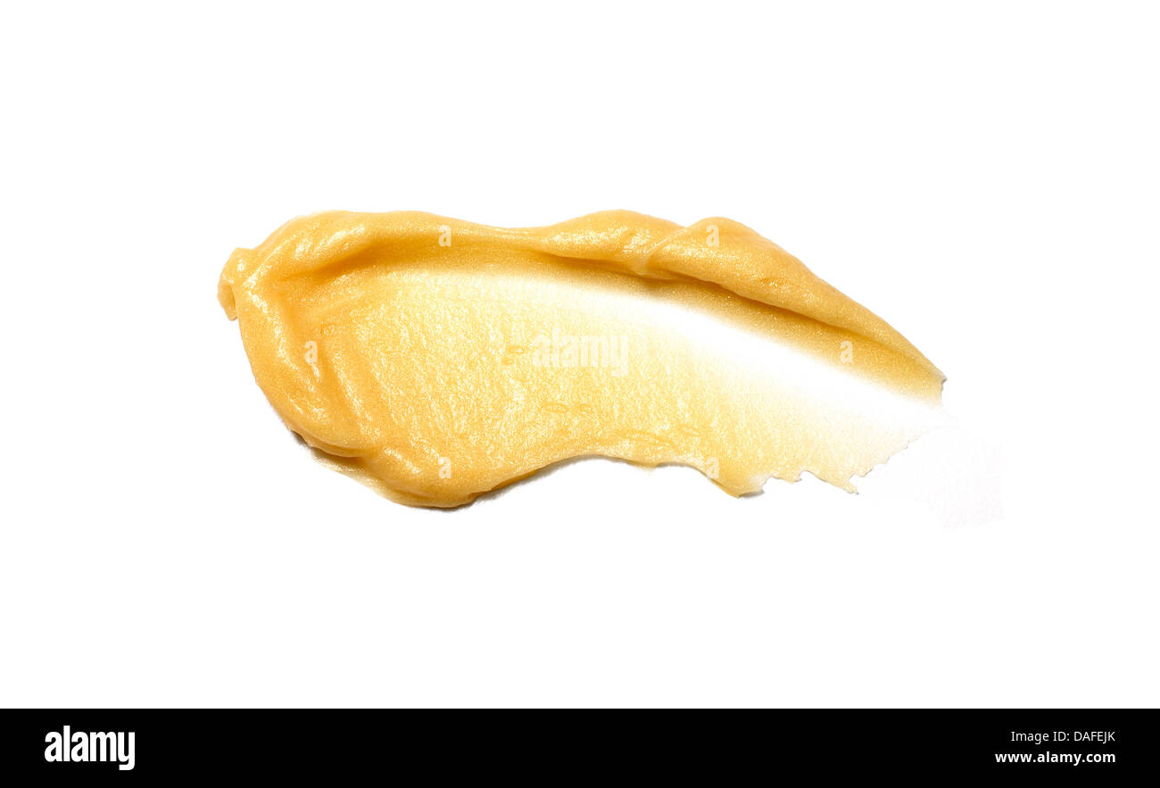 beige yellow body scrub paste cut out onto a white background Stock ...