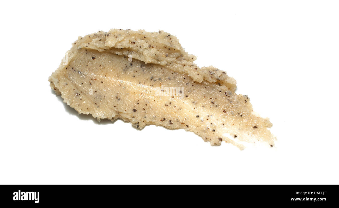 beige yellow body scrub paste cut out onto a white background Stock ...