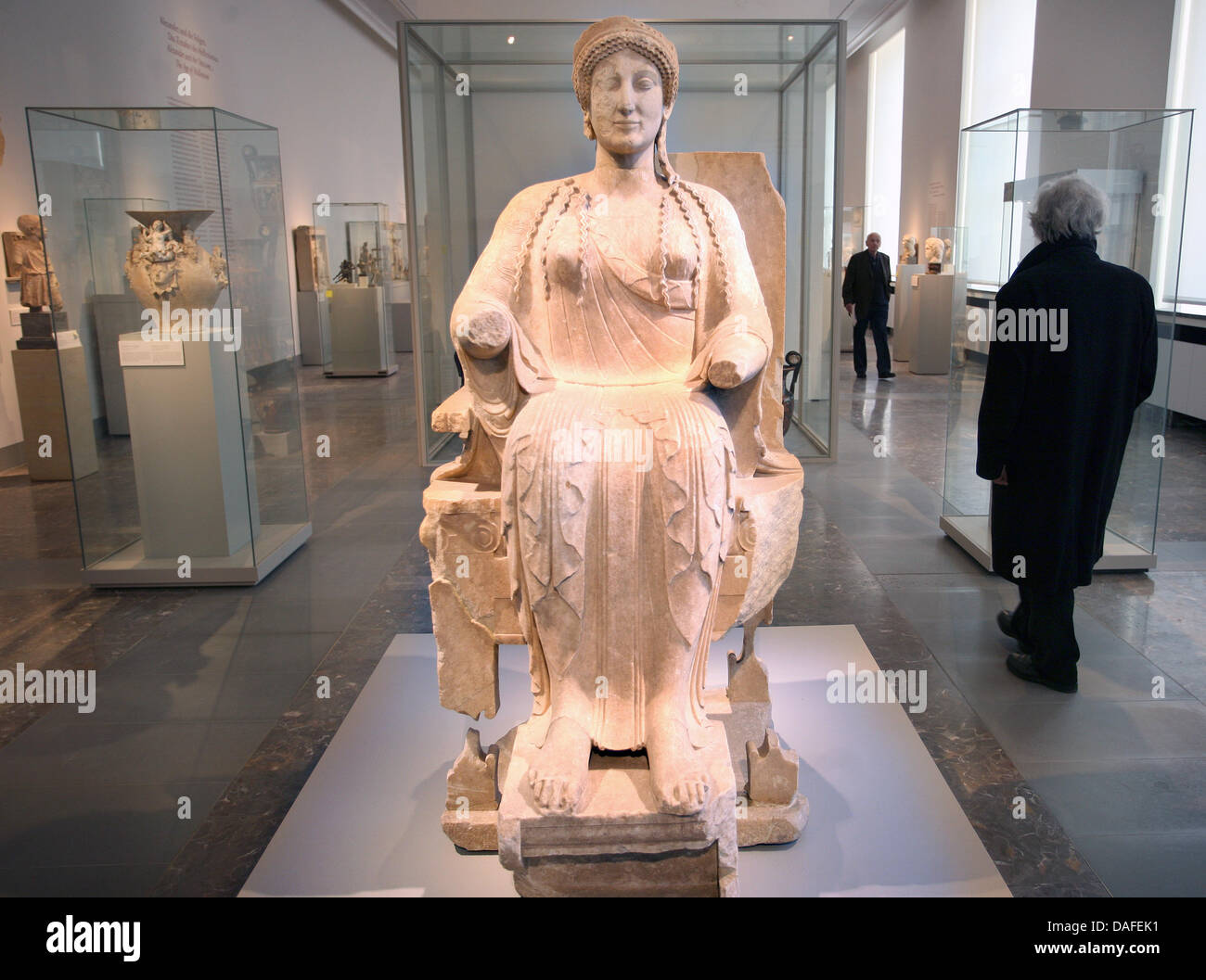 The sculpture 'Throning Goddess of Tarent' dating around 470 BC is on ...