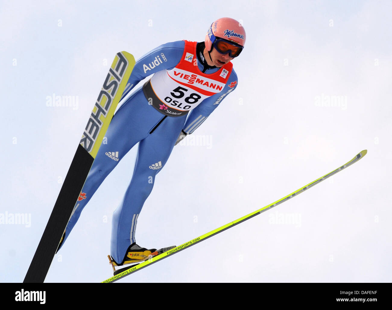 Michael Neumayer of Germany in action during the Men's Normal Hill ...