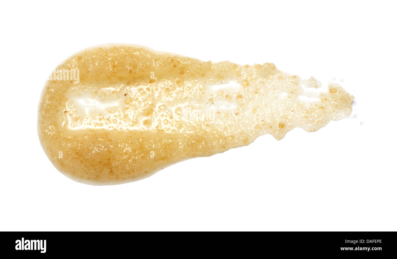 beige yellow body scrub paste cut out onto a white background Stock ...