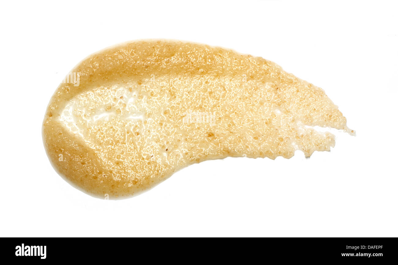 beige yellow body scrub paste cut out onto a white background Stock ...
