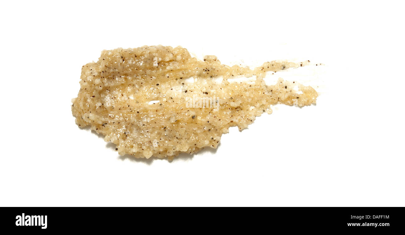 beige yellow body scrub paste cut out onto a white background Stock ...