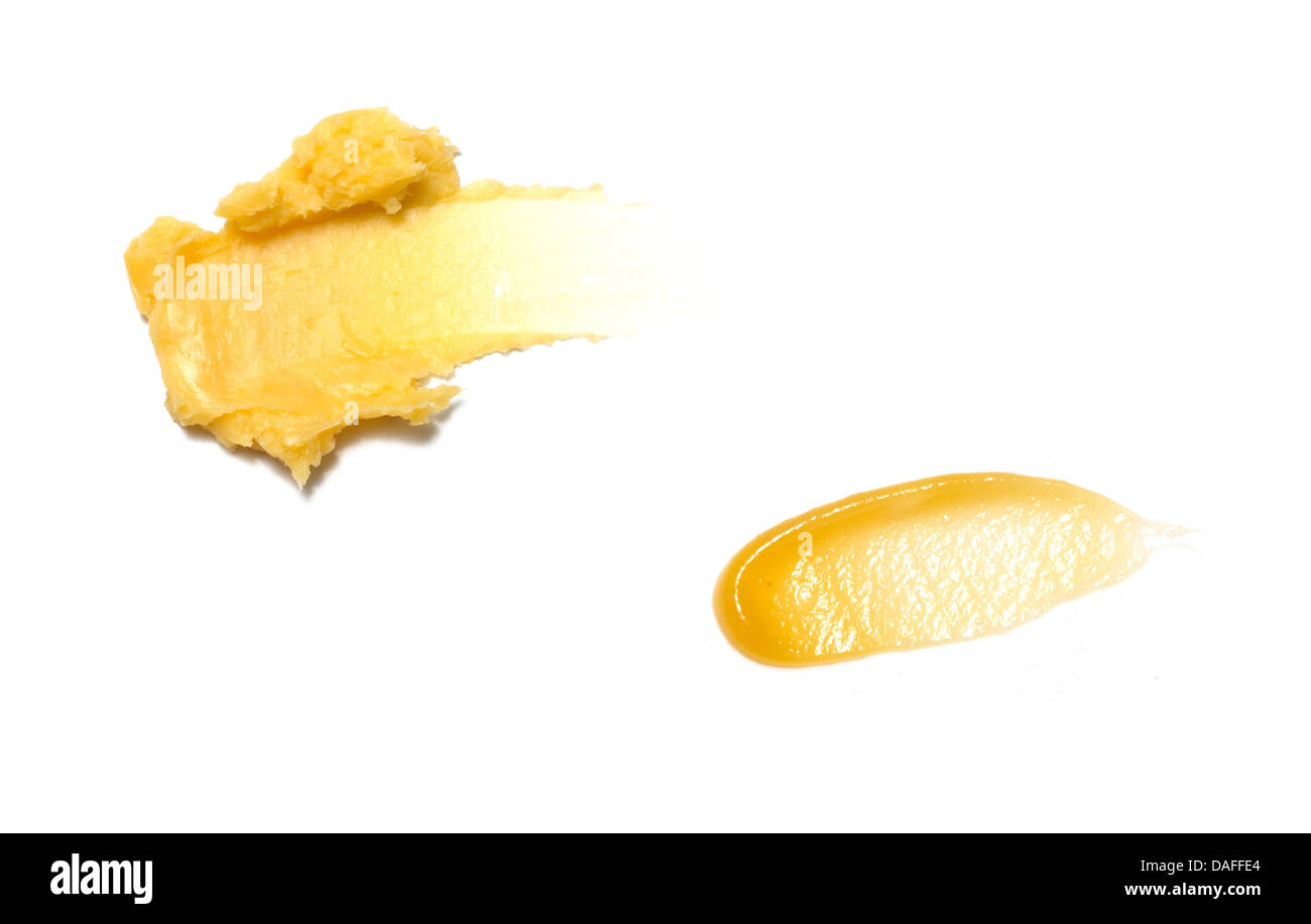 beige yellow body scrub paste cut out onto a white background Stock ...