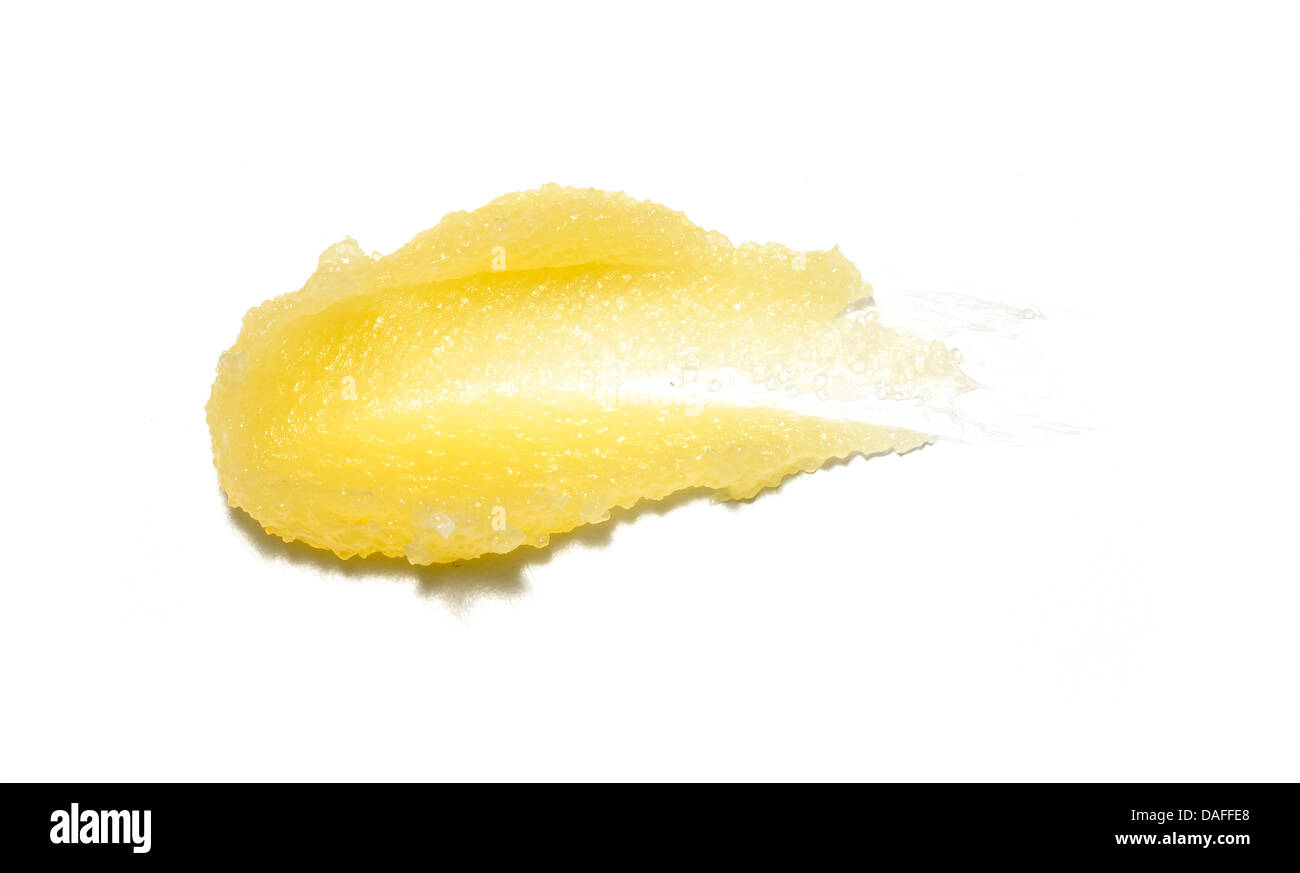 beige yellow body scrub paste cut out onto a white background Stock ...