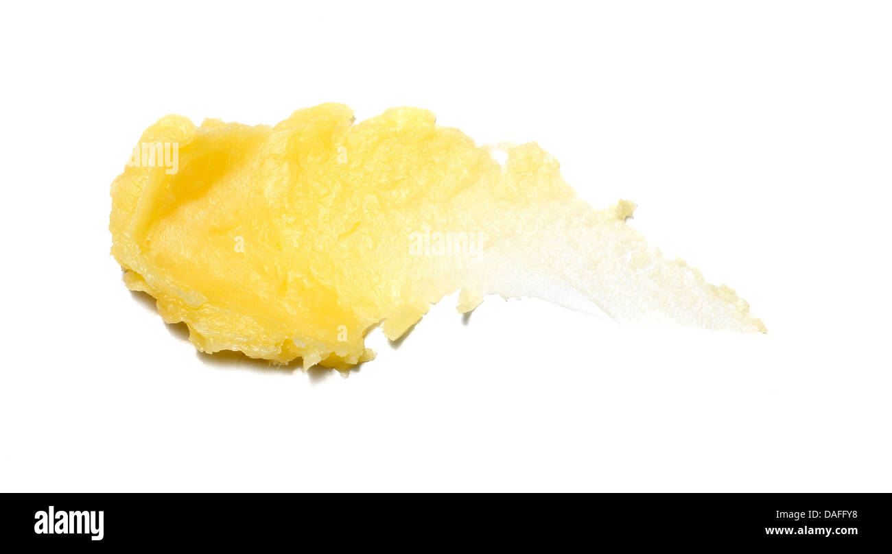 beige yellow body scrub paste cut out onto a white background Stock ...