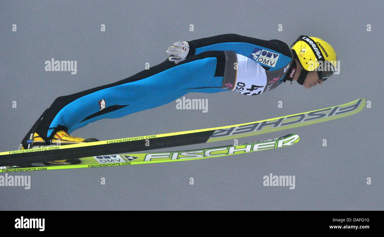 Daniela Iraschko of Austria jumps during the Women's Normal Hill ...