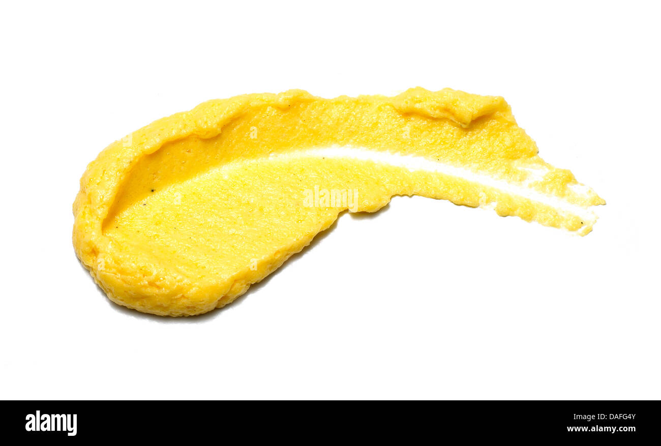 beige yellow body scrub paste cut out onto a white background Stock ...