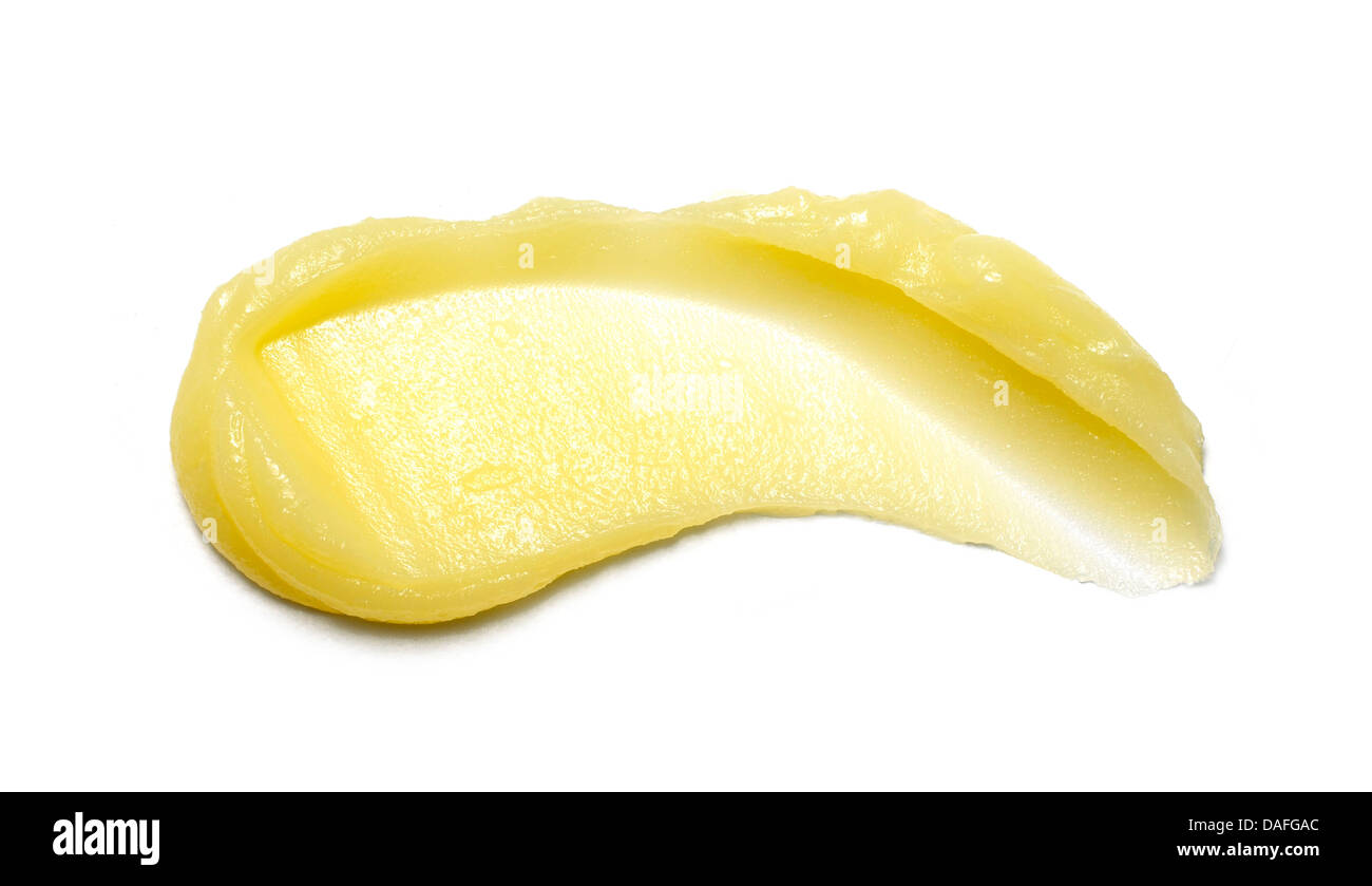 beige yellow body scrub paste cut out onto a white background Stock ...