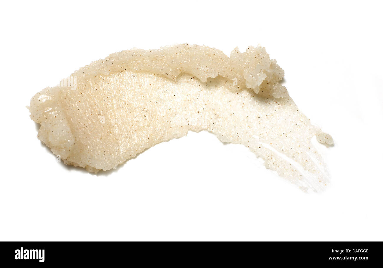 beige yellow body scrub paste cut out onto a white background Stock ...