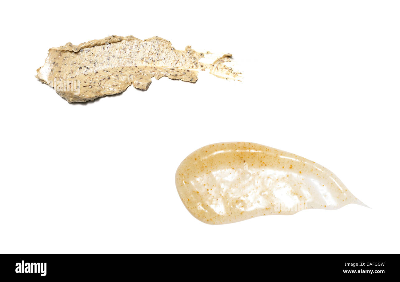 beige yellow body scrub paste cut out onto a white background Stock ...