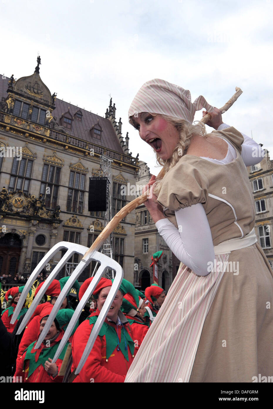 A man wears a costume during the annual carnival meeting of German ...