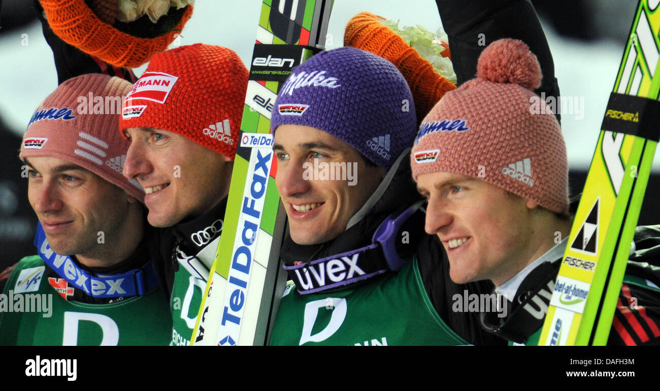 Third placed Michael Neumayer, Michael Uhrmann, Martin Schmitt and ...