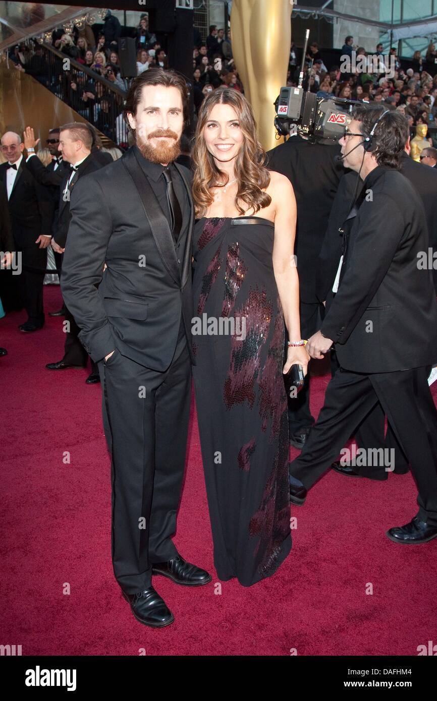 British actor Christian Bale and his wife Sibi Bale arrive for the 83rd ...